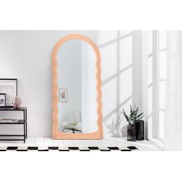 Riess Ambiente Design Wandspiegel WAVE 160cm apricot Pastell Rundbogen Spiegel Riess-Ambiente Modern & Design