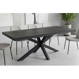 Riess Ambiente In- und Outdoor Esstisch GALAXIE 180cm anthrazit Keramik Aluminium Gartentisch Riess-Ambiente rechteckig Modern & Design