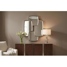 Riess Ambiente Moderner Wandspiegel QUADRA 90cm silber variabel aufh&auml;ngbar vier Spiegel Riess-Ambiente