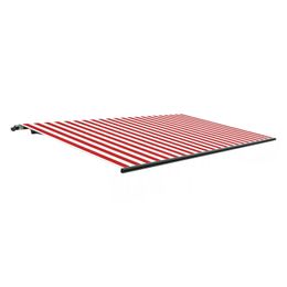 Markise 3,5m breit, Basic, Rot-wei&szlig; gestreift, 3500 x 1500 mm, Kurbel Links, individuell konfigurieren