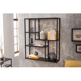 Riess Ambiente Industrial Wandregal SLIM LINE 90cm Esche schwarz f&uuml;nf Regalb&ouml;den Riess-Ambiente Modern & Design
