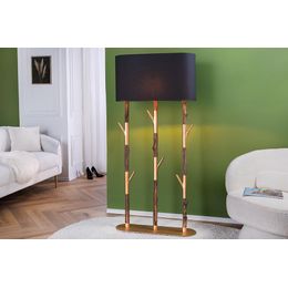 Riess Ambiente Handgefertigte Stehlampe WARDROBE 155cm schwarz gold natur Eisenholz Massivholz Riess-Ambiente