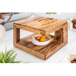 Riess Ambiente Design Couchtisch GIANT 60cm braun Sheesham Massivholz stone finish mit Ablage Riess-Ambiente Sofatisch Wohnzimmertisch rechteckig Urban