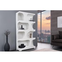 Riess Ambiente Abstraktes Regal ART AMBIENTE 180cm wei&szlig; Beton strukturiert Standregal Riess-Ambiente Urban