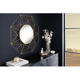 Riess Ambiente Handgearbeiteter Spiegel DIAMOND L 80cm gold aus Eisen im Retro Design Riess-Ambiente vieleckig