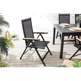 Riess Ambiente Outdoor Gartenstuhl DESIGNO anthrazit Aluminium klappbar wetterfest Hochlehner Riess-Ambiente Modern & Design