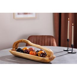 Riess Ambiente Massive Holzschale BALI 60cm Teakholz mit Griff nat&uuml;rliche Maserung Riess-Ambiente Kolonial & Vintage