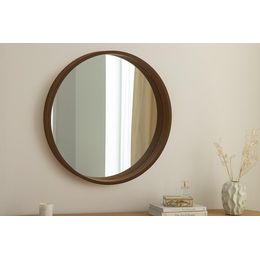 Riess Ambiente Runder Wandspiegel PORTRAIT 70cm braun Echtholzfurnier in Walnussholz-Design Riess-Ambiente Modern & Design