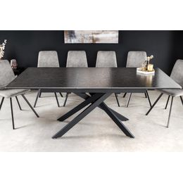 Riess Ambiente Ausziehbarer Esstisch ALPINE 160-200cm anthrazit Keramik schwarzes Metallgestell Riess-Ambiente Esszimmertisch rechteckig Modern & Design