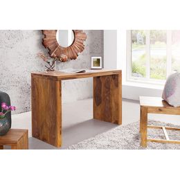 Riess Ambiente Massiver Konsolentisch MAKASSAR 100cm braun Sheesham stone finish Schreibtisch Riess-Ambiente Klassisch
