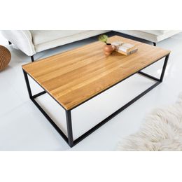 Riess Ambiente Industrial Couchtisch ARCHITECTURE 100cm Wildeiche ge&ouml;lt schwarzes Metallgestell Massivholz Riess-Ambiente Sofatisch Wohnzimmertisch rechteckig...