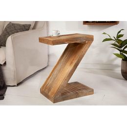 Riess Ambiente Massiver Beistelltisch Z 45cm Mangoholz Z-Form in Handarbeit gefertigt Riess-Ambiente rechteckig Modern & Design