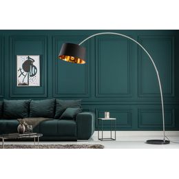 Riess Ambiente Design Bogenlampe FORMA 215cm schwarz gold Stehlampe mit Marmorfu&szlig; Riess-Ambiente Modern & Design