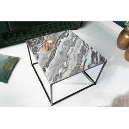 Riess Ambiente Eleganter Couchtisch ELEMENTS 50cm grau mit polierter Marmor-Platte Riess-Ambiente Sofatisch Wohnzimmertisch rechteckig Modern & Design