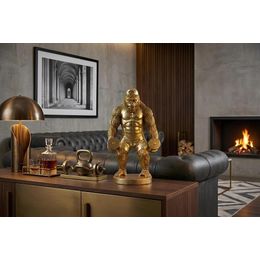 Riess Ambiente Deko-Figur KING APE 35cm gold Gorilla mit Hanteln handmade Riess-Ambiente Modern & Design
