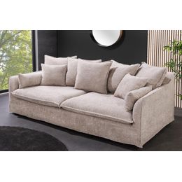 Riess Ambiente Gro&szlig;es 3-Sitzer Sofa HEAVEN 200cm champagner beige Boucl&eacute; Federkern Hussensofa Riess-Ambiente Wohnzimmer Modern & Design