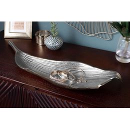 Riess Ambiente Handgefertigte Deko Schale ABSTRACT LEAF 65cm silber Aluminium Riess-Ambiente Modern & Design