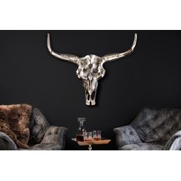 Riess Ambiente Design Sch&auml;del MATADOR 70cm silber Aluminium Wanddekoration Riess-Ambiente Modern & Design
