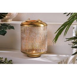 Riess Ambiente Deko Windlicht ORIENT 25cm gold Metall handmade Laterne mit Patina Riess-Ambiente rund Modern & Design