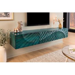 Riess Ambiente Massives TV-Board SCORPION 160cm t&uuml;rkis Mangoholz h&auml;ngend Lowboard Riess-Ambiente Modern & Design