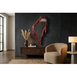 Riess Ambiente Extravaganter Wandspiegel FLUIDUM 150cm rot vertikale Aufh&auml;ngung organische Form Riess-Ambiente Modern & Design
