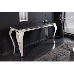 Riess Ambiente Design Konsolentisch MODERN BAROCK 140cm schwarz anthrazit chrom Keramik Marmor Riess-Ambiente rechteckig