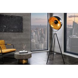 Riess Ambiente Stehlampe BIG STUDIO 170cm schwarz Blattgold-Optik Industrial Design Riess-Ambiente Urban