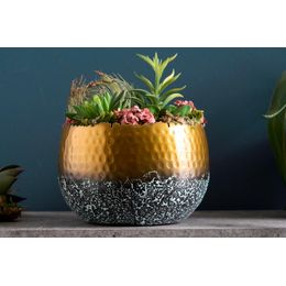 Riess Ambiente Handgearbeitete Deko Schale ORIENT 19cm gold mit Patina im Classic Hammerschlag Design Riess-Ambiente Modern & Design