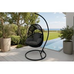 Riess Ambiente In- und Outdoor H&auml;ngesessel AIR ROPE anthrazit schwarz inkl. Kissen Riess-Ambiente Modern & Design