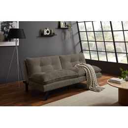 Riess Ambiente Modernes Schlafsofa COCOONING 190cm greige Cord 3-Sitzer Couch Riess-Ambiente Wohnzimmer