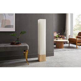 Riess Ambiente Moderne Stehlampe AGAPUNE 120cm wei&szlig; hellbraun Bambusfu&szlig; Stoffschirm Riess-Ambiente