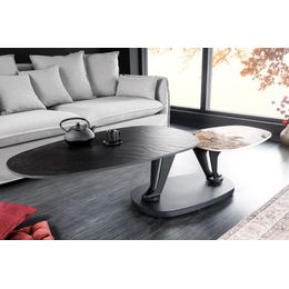 Riess Ambiente Design Couchtisch MOVEMENT schwarz rund drehbar Pandora Keramik Metallgestell Riess-Ambiente Sofatisch Wohnzimmertisch S&auml;ulentisch Modern & Design
