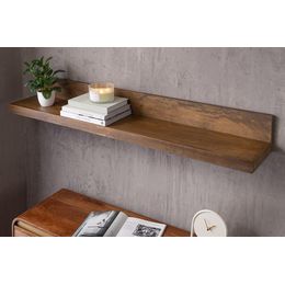 Riess Ambiente Massives Wandregal MAKASSAR 110cm braun Mangoholz honey finish handmade Riess-Ambiente rechteckig Klassisch