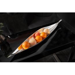 Riess Ambiente Deko Schale SILVER LEAF 80cm silber Aluminium handmade Riess-Ambiente Modern & Design