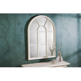 Riess Ambiente Design Wandspiegel CASTILLO 100cm wei&szlig; Landhausstil Fensterspiegel Rundbogen Shabby Chic Riess-Ambiente