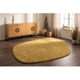 Riess Ambiente Design Teppich ORGANIC 180x120cm senfgelb Hochflor Indoor-Teppich organische Form Riess-Ambiente Modern & Design