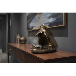 Riess Ambiente Deko-Figur SHARK HEAD 25cm bronze mit Ablagefach handmade Riess-Ambiente Modern & Design