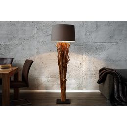 Riess Ambiente Design Treibholz Stehlampe EUPHORIA 180cm grau mit Leinenschirm Riess-Ambiente Modern & Design