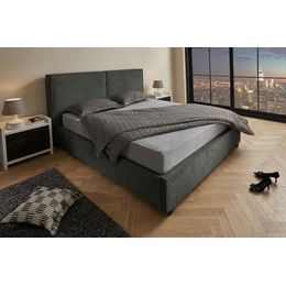 Riess Ambiente Komfortables Boxbett ROCCO 180x200cm dunkelgrau Cord mit Stauraum und Lattenrost Riess-Ambiente Modern & Design