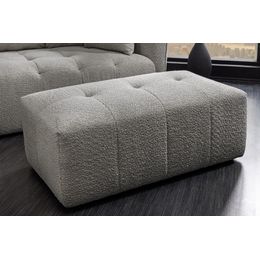 Riess Ambiente Moderner Hocker ROYAL 120cm grau Boucl&eacute; Federkern Sitzhocker Fu&szlig;hocker Riess-Ambiente