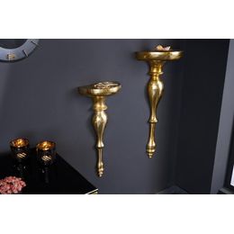 Riess Ambiente Barock Wandkonsole SCALA 60cm gold Metall Wandregal handmade Wanddekoration Riess-Ambiente organisch
