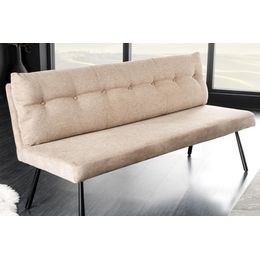 Riess Ambiente Moderne Sitzbank BIG GEORGE 160cm champagner beige Samt Strukturstoff Taschenfederkern Riess-Ambiente