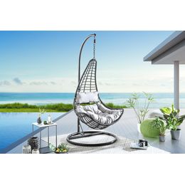 Riess Ambiente In- und Outdoor H&auml;ngesessel LOFT WIDE grau schwarz H&auml;ngestuhl inkl. Kissen wetterfest Riess-Ambiente Modern & Design