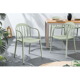 Riess Ambiente In- und Outdoor Stuhl STUDIO ITALIA salbei stapelbar Kunststoff Gartenstuhl Riess-Ambiente Urban