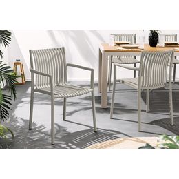 Riess Ambiente In- und Outdoor Stuhl STUDIO ITALIA greige stapelbar wetterfest Gartenstuhl Riess-Ambiente Urban