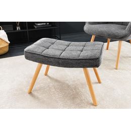 Riess Ambiente Moderner Hocker SCANDINAVIA grau Strukturstoff Massivholz-Beine Fu&szlig;hocker Riess-Ambiente