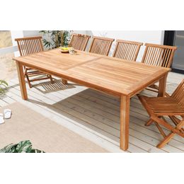 Riess Ambiente Massiver Gartentisch EMPIRE TEAK 180cm natur Teakholz Riess-Ambiente rechteckig