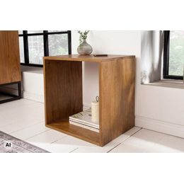 Riess Ambiente Massiver Beistelltisch MAKASSAR 45cm braun Mangoholz honey finish Nachttisch Regal Riess-Ambiente rechteckig Klassisch