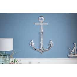 Riess Ambiente Maritime Wanddekoration SEVEN SEAS 70cm silber 3D Anker Riess-Ambiente