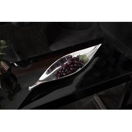 Riess Ambiente Handgearbeitete Deko Schale SILVER LEAF 40cm silber Aluminium Riess-Ambiente Modern & Design